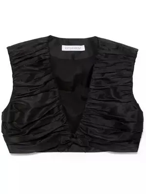 Viktor & Rolf Pleated Cropped Top - Black