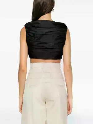 Viktor & Rolf Pleated Cropped Top - Black