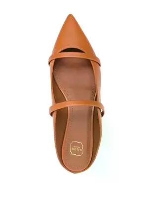 MALONE SOULIERS Maureen Double-strap Leather Flats - Brown