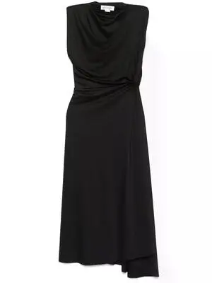 Victoria Beckham Asymmetric Draped Midi Dress