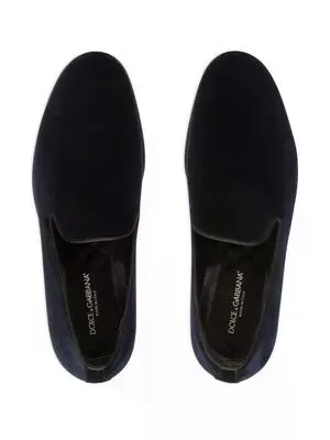 Dolce & Gabbana Open-back Velvet Slippers