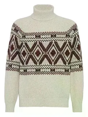 Brunello Cucinelli Jacquard Turtleneck Sweater