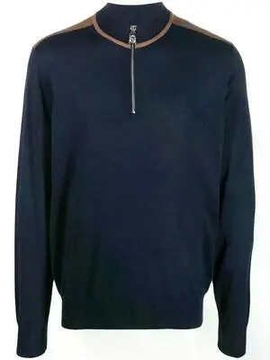 BILLIONAIRE Zip Collar Silk-cotton Jumper