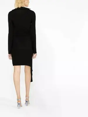 Off-White Asymmetric Ruched Minidress