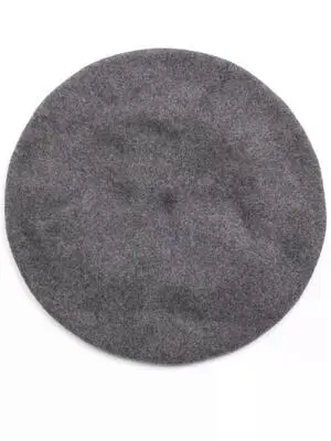 MAISON MARGIELA Four-stitch Logo Virgin Wool Beret - Grey
