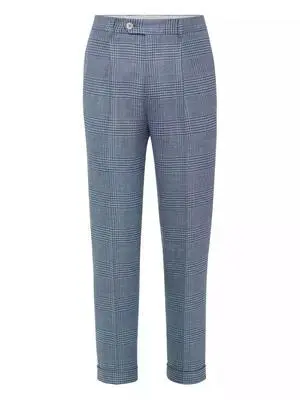 Brunello Cucinelli Houndstooth Trousers - Blue