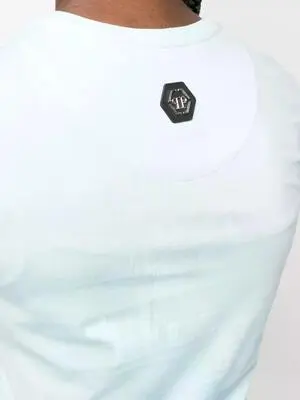 Philipp Plein Crystal Skull Cotton T-shirt - Blue