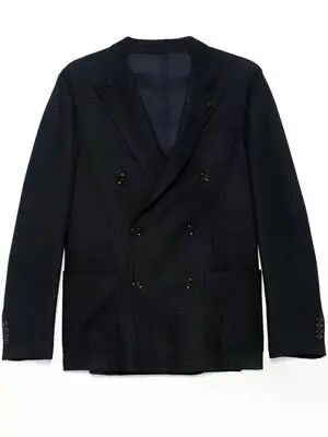 LARDINI Brooch-detail Blazer - Blue