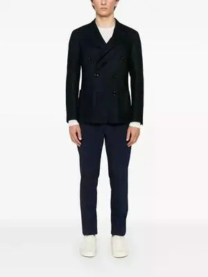 LARDINI Brooch-detail Blazer - Blue