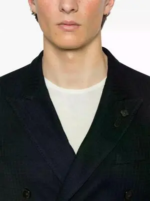 LARDINI Brooch-detail Blazer - Blue