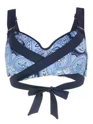 Marlies Dekkers Paisley-print Push-up Bikini Top - Blue