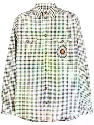 Kenzo Checked Logo-patch Shirt