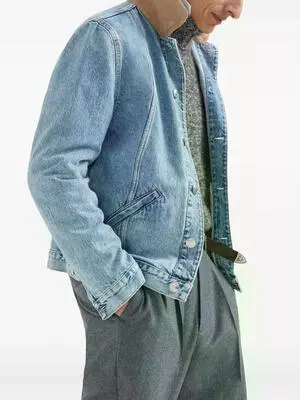 Brunello Cucinelli Denim Jacket With Suede Collar