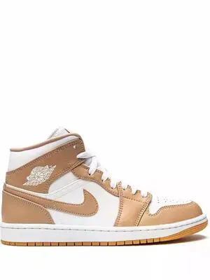 JORDAN Air 1 Mid Tan/gum Sneakers - White