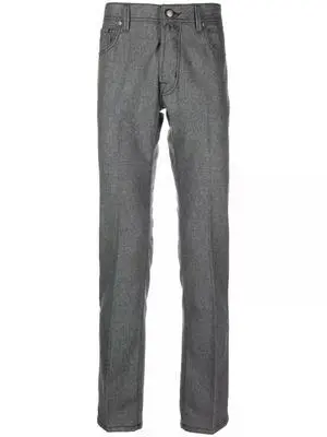 Jacob Cohen Bard Slim-cut Flannel Trousers - Grey