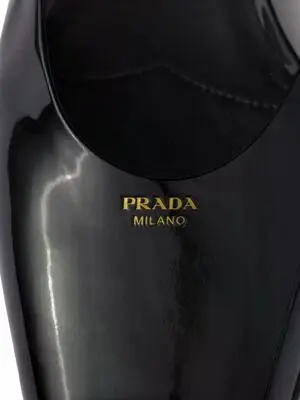 Prada Leather Slingback Ballerina Shoes - Black