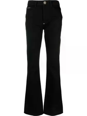 Philipp Plein Skull Flared High-waisted Jeans