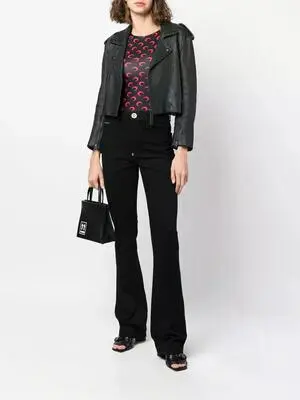 Philipp Plein Skull Flared High-waisted Jeans