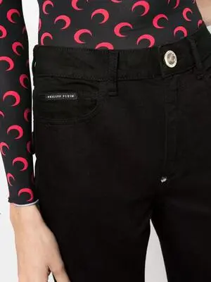 Philipp Plein Skull Flared High-waisted Jeans