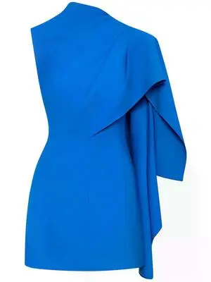 Oscar De La Renta One-shoulder Cape Dress