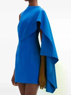 Oscar De La Renta One-shoulder Cape Dress