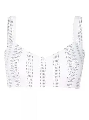 AMIR SLAMA Striped Bikini Top - White
