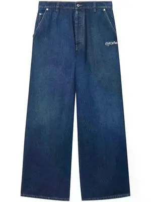 Off-white Wide Leg Jeans For Men