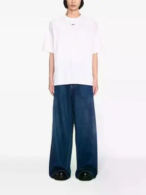 Off-White Logo-embroidered Wide Leg Jeans