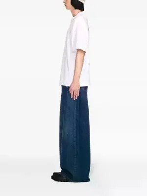 Off-White Logo-embroidered Wide Leg Jeans