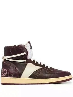 Rhude Rhecess High Top Sneakers - Red