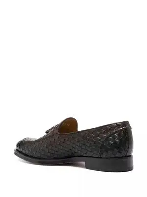 DOUCAL'S Interwoven Leather Loafers - Brown