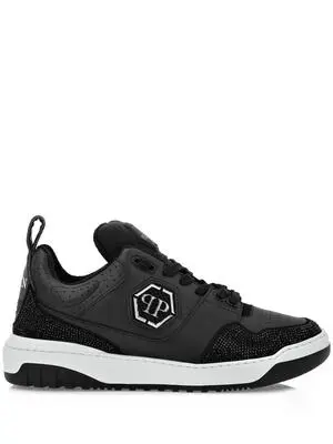 Philipp Plein Hexagon Crystal Low-top Sneakers - Black