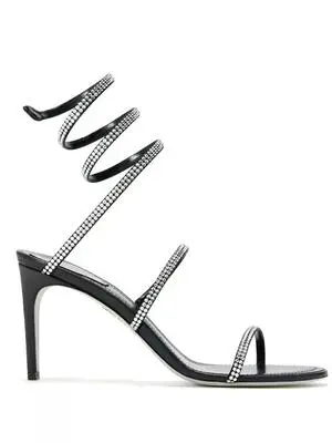 Rene Caovilla 105mm Crystal-embellished Sandals - Black