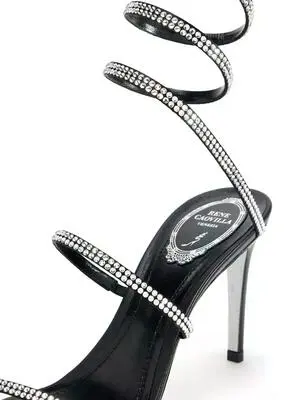 Rene Caovilla 105mm Crystal-embellished Sandals - Black