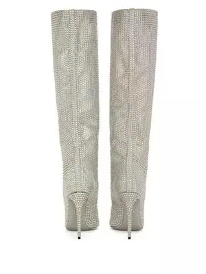 Dolce & Gabbana Rhinestone Embellished Satin Knee-high Boots