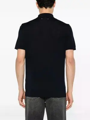GOLDEN GOOSE Giotto Knitted Polo Shirt - Blue
