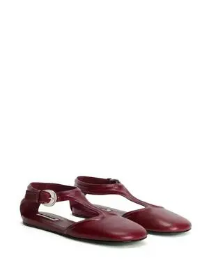 JIL SANDER Mary Jane Ballerina Shoes - Red