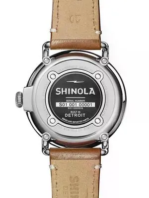 Shinola The Runwell 41mm Watch With Forest Dial And Leather Strap - Green