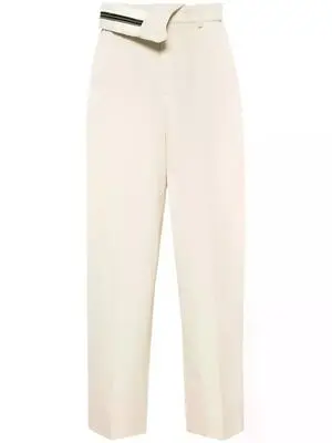 Fendi Foldover Waist Gabardine Trousers