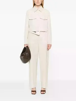 Fendi Foldover Waist Gabardine Trousers