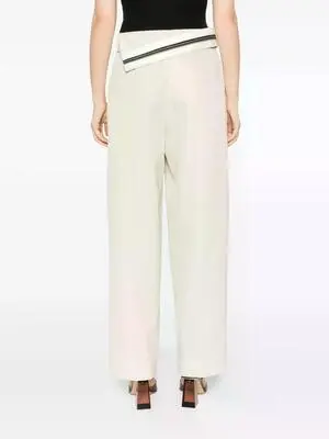 Fendi Foldover Waist Gabardine Trousers