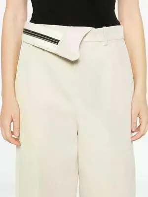 Fendi Foldover Waist Gabardine Trousers