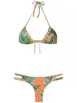 AMIR SLAMA Triangle Bikini Set - Green