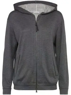 Brunello Cucinelli Zipped Long-sleeve Hoodie - Grey