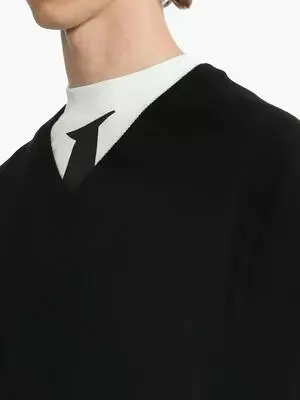 Random Identities Belted Merino Wool-blend Sweater