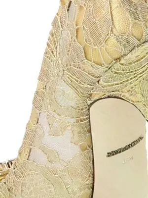 Dolce & Gabbana Bellucci Rainbow Lace Brooch-detail Pumps - Gold