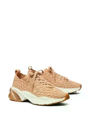 Tory Burch Woven Lace-up Sneakers - Brown