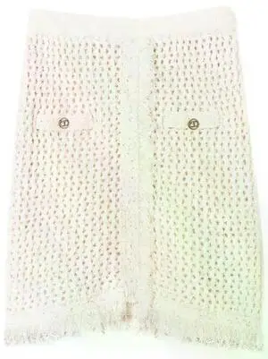TWINSET Mesh-knit Miniskirt - White