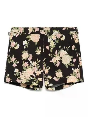 TOM FORD Floral-print Swim Shorts - Black