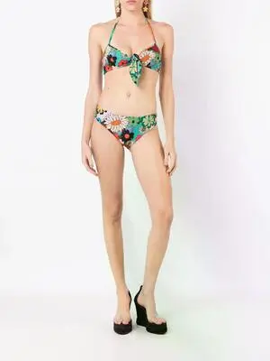 AMIR SLAMA Floral-print Halterneck Bikini